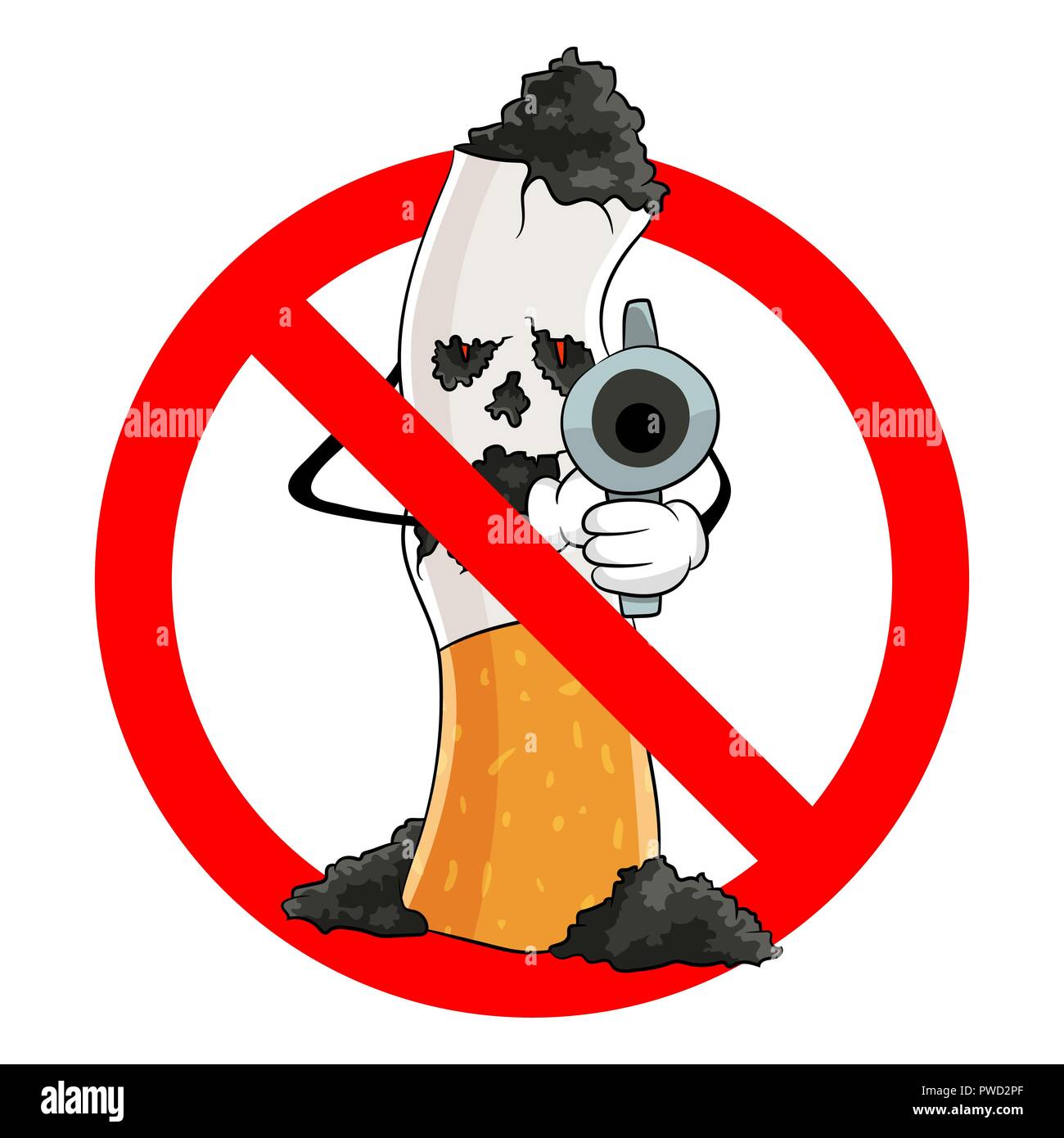 Kein Rauchen zigarette Verbotsschild. Vector Illustration Stock ...