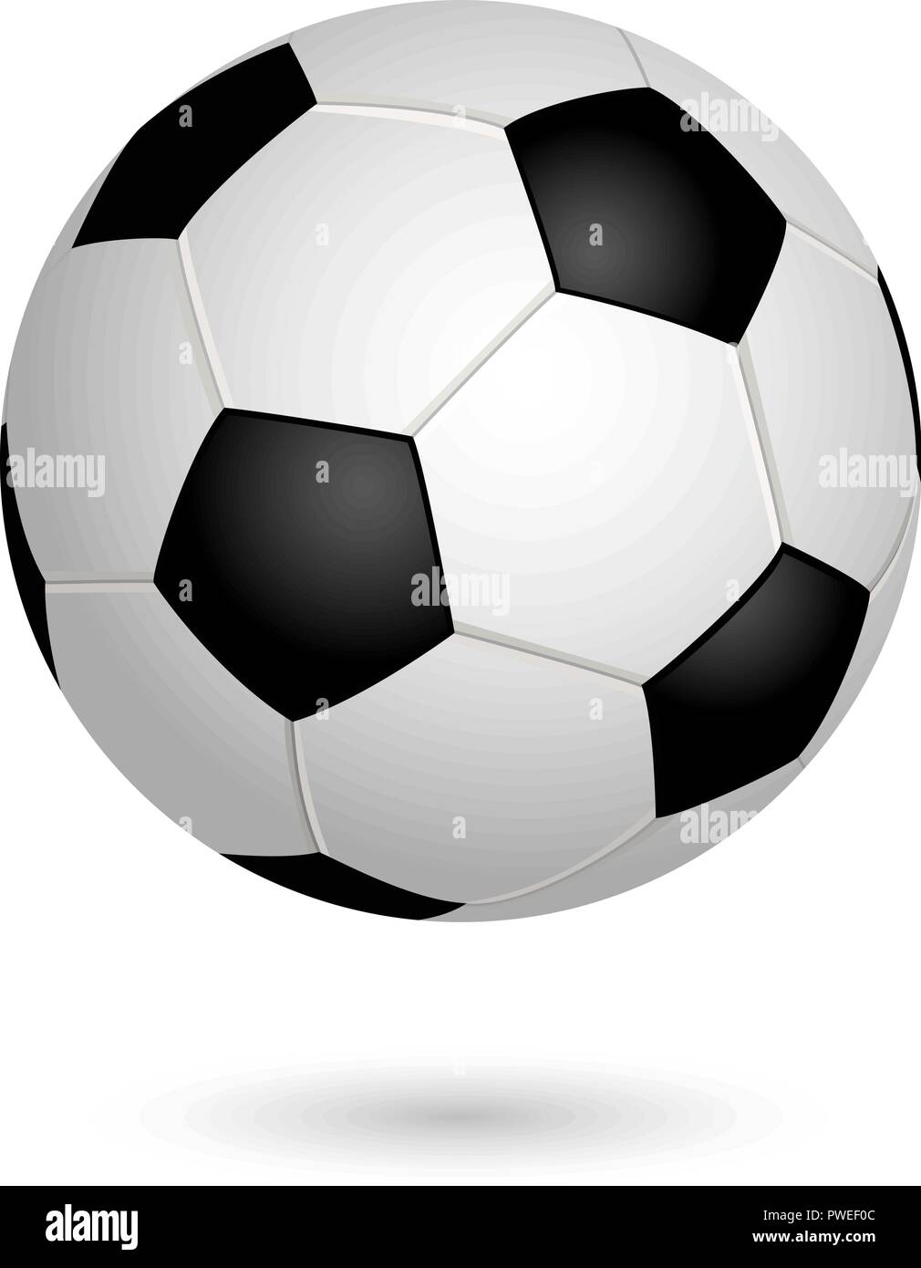 Fußball auf weißem Hintergrund. Leder Fußball-ball Vector Illustration ...