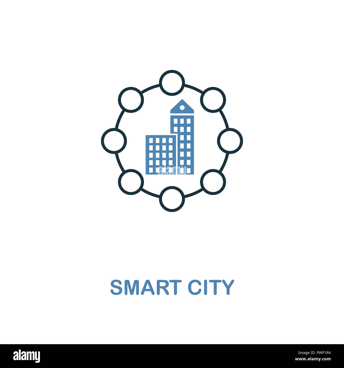 Smart City Symbol in zwei Farben Design. Premium Style von ...