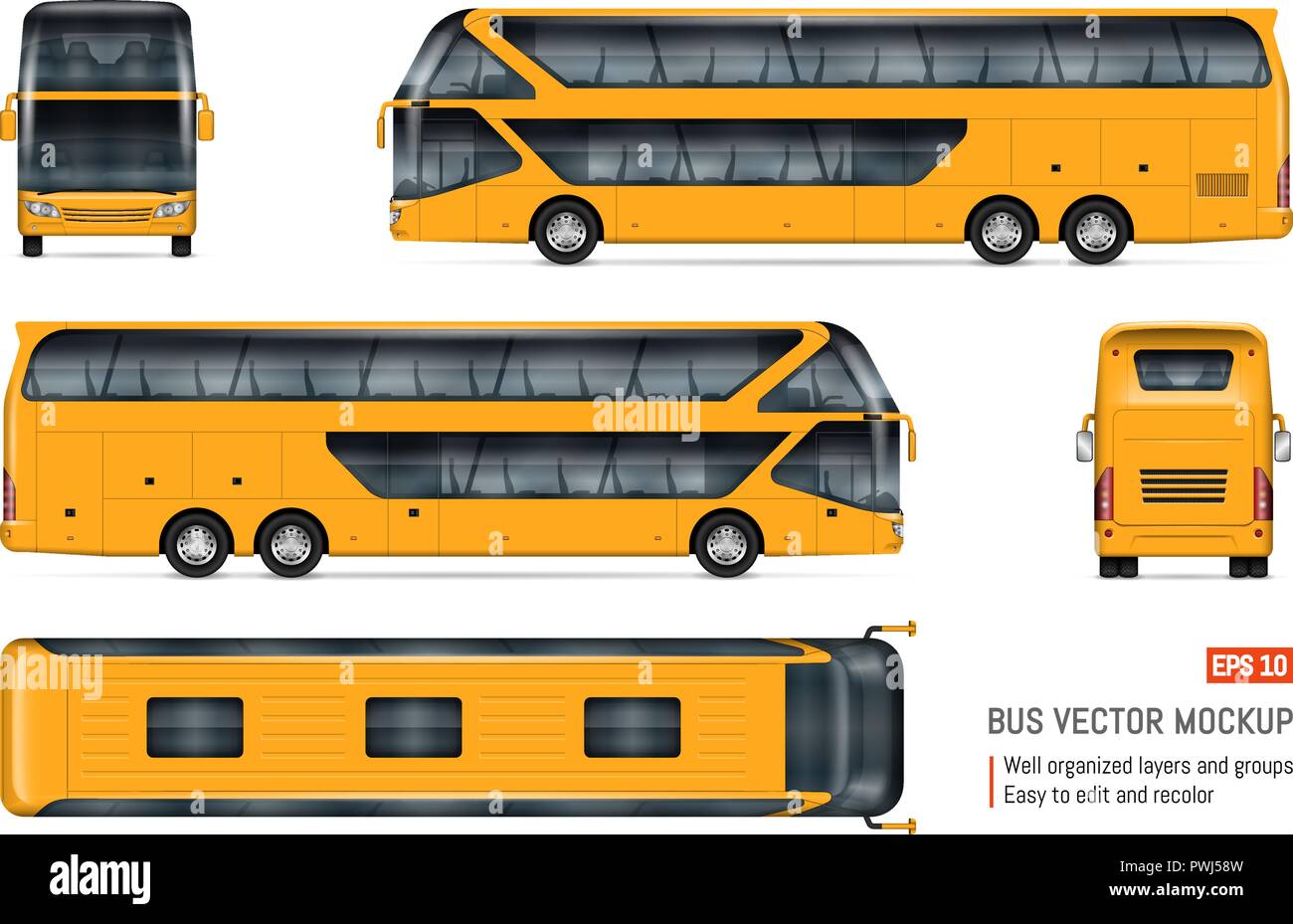 Top View Bus Mock Up Stockfotos und -bilder Kaufen - Alamy