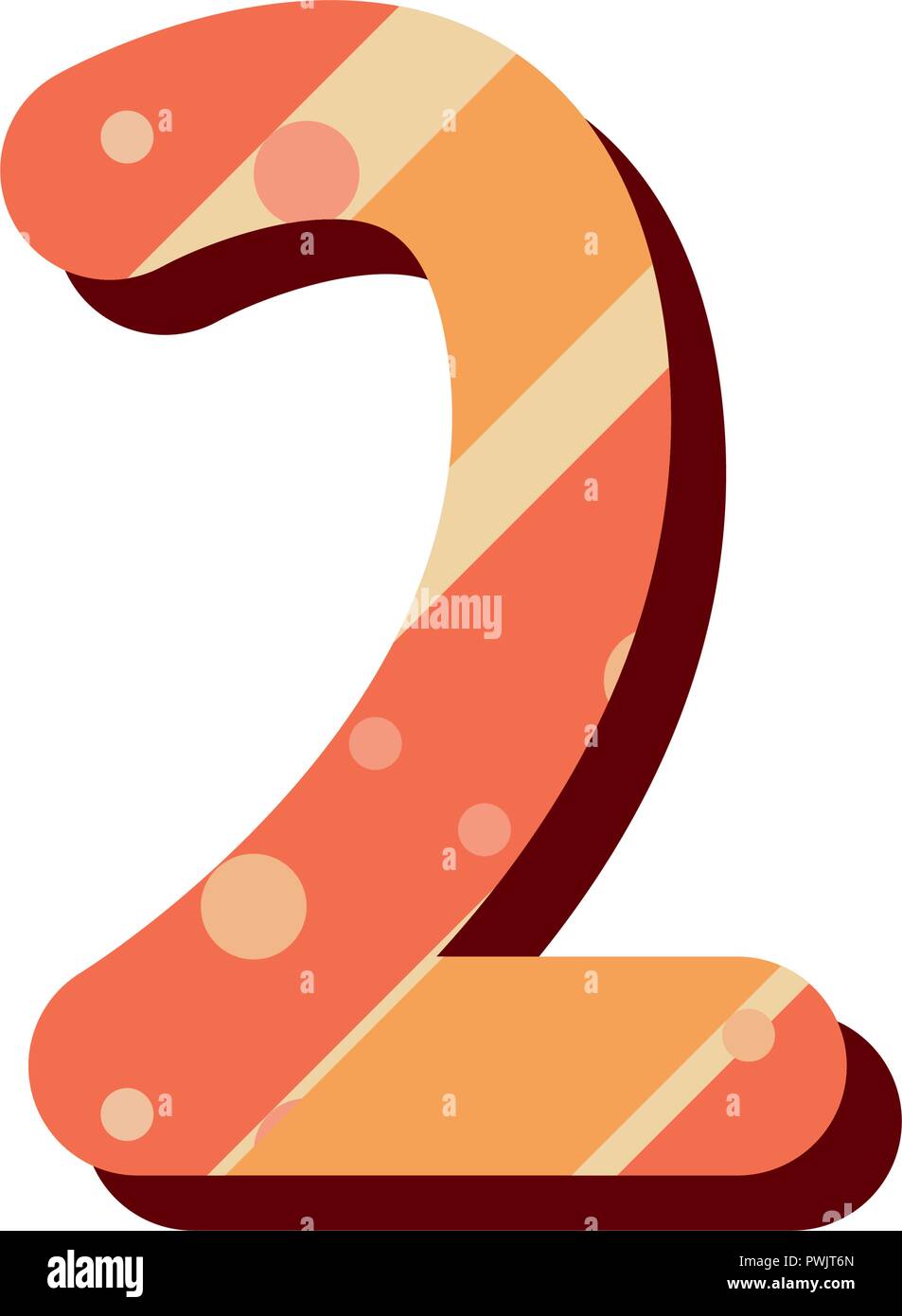 Retro Nummer zwei Schrift auf weißen Hintergrund Vector Illustration ...