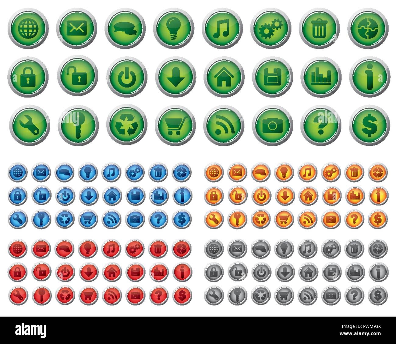 24 top Symbole Vector Illustration Stock-Vektorgrafik - Alamy