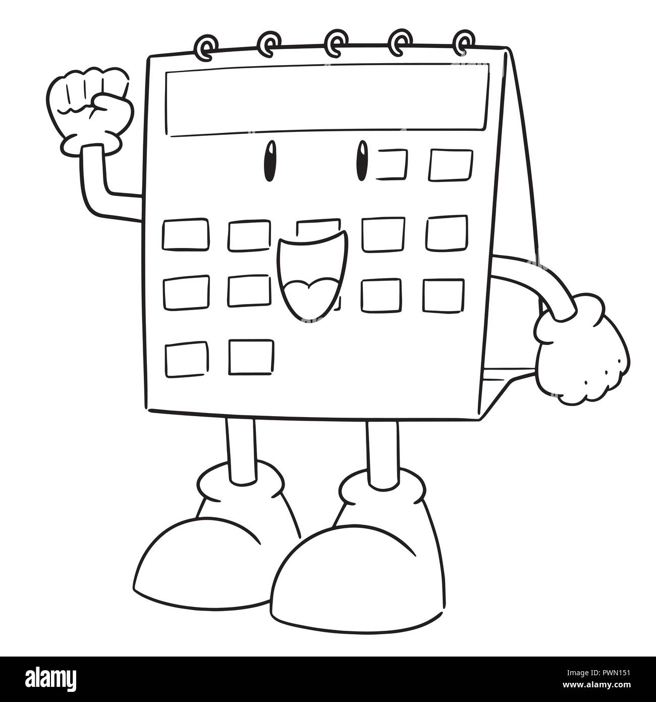 Der Vektor der Kalender Cartoon Stock-Vektorgrafik - Alamy