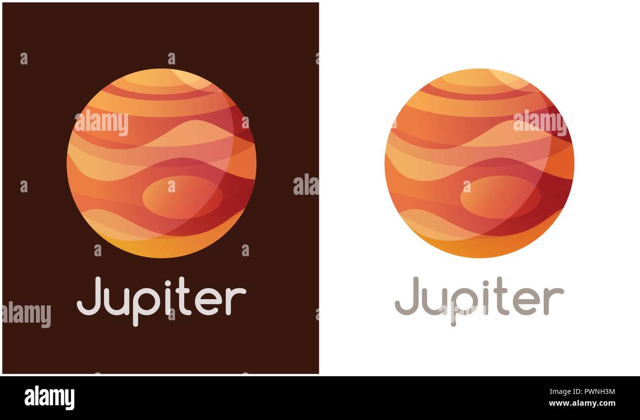 Logo mit Jupiter Planet. Vector Illustration isoliert auf weißem ...