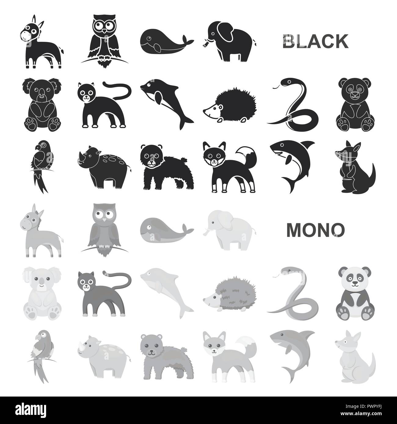 Tier, Bär, tier, vogel, schwarz, Rasse, Sammlung, Cougar, Design ...