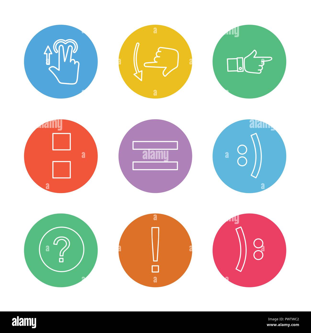 Mathematik, emoji, ist gleich, Hände, Zeiger, Pfeile, Richtungen ...