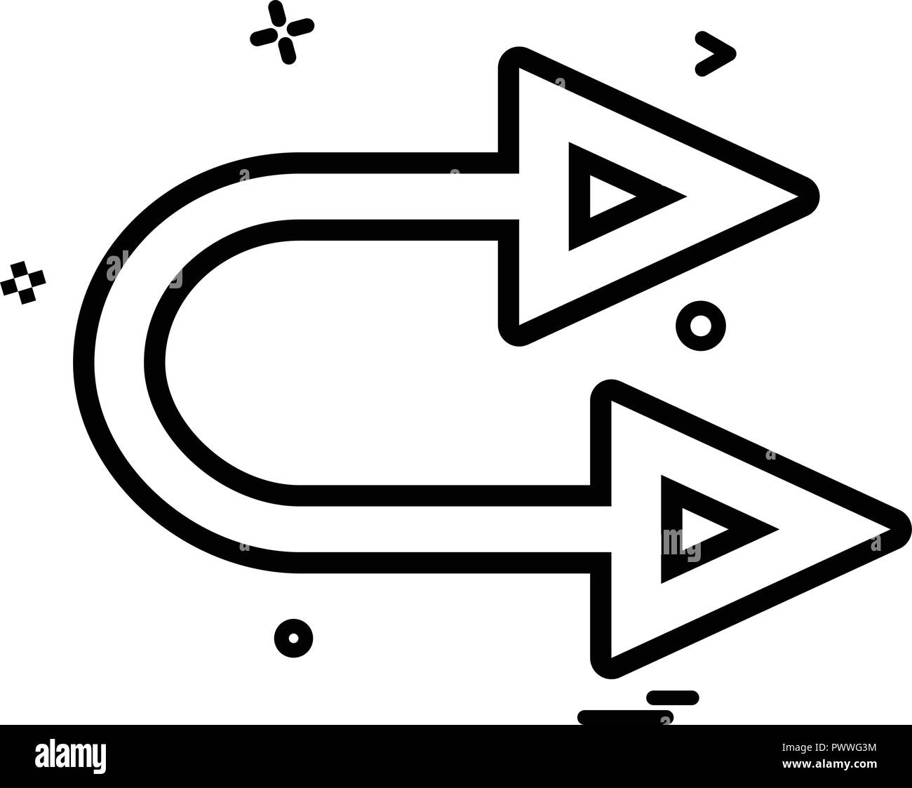 Pfeil rechts gleich zwei Weise Symbol vektor design Stock-Vektorgrafik ...