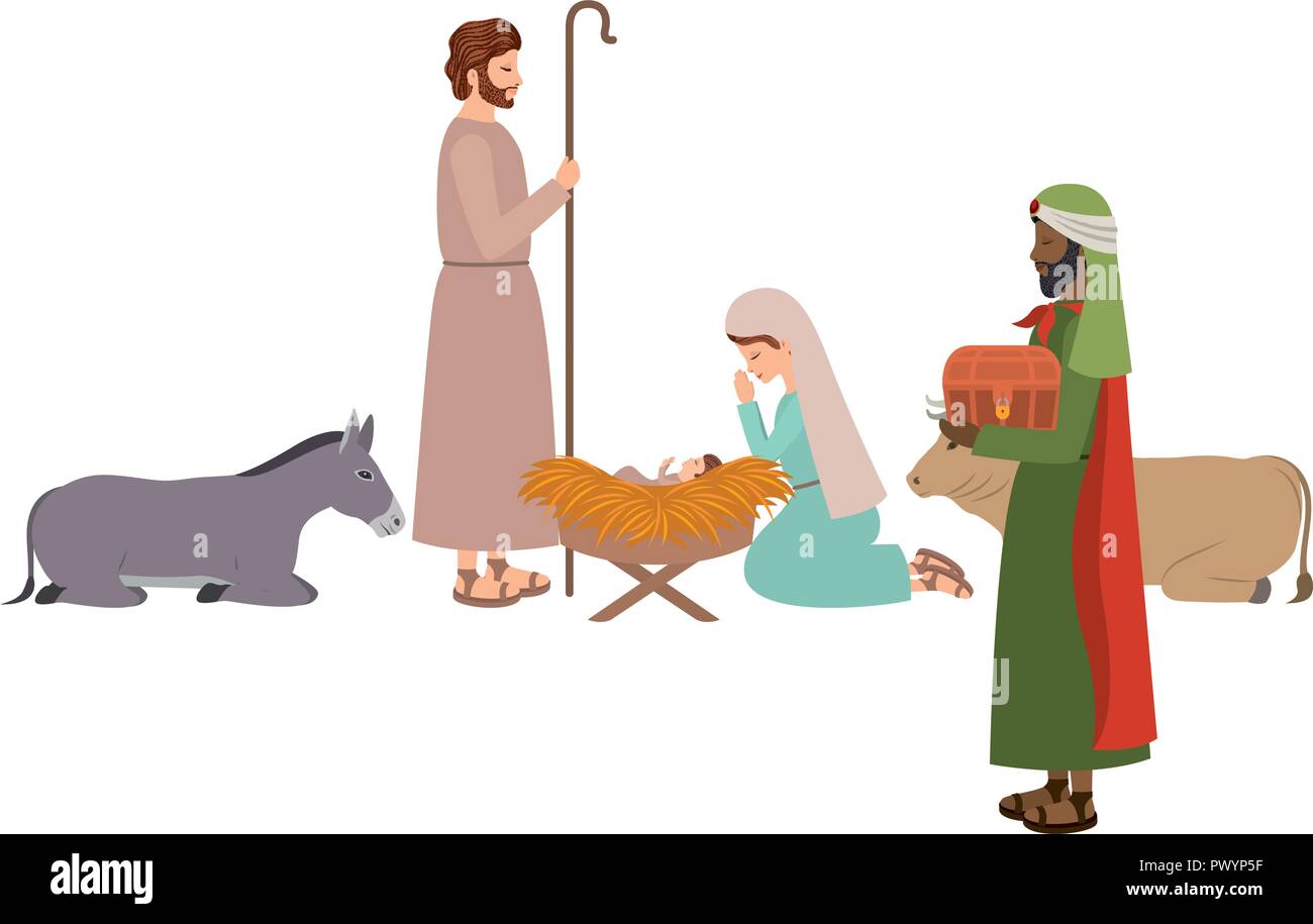 Mary jesus cartoon design Ausgeschnittene Stockfotos und -bilder - Alamy