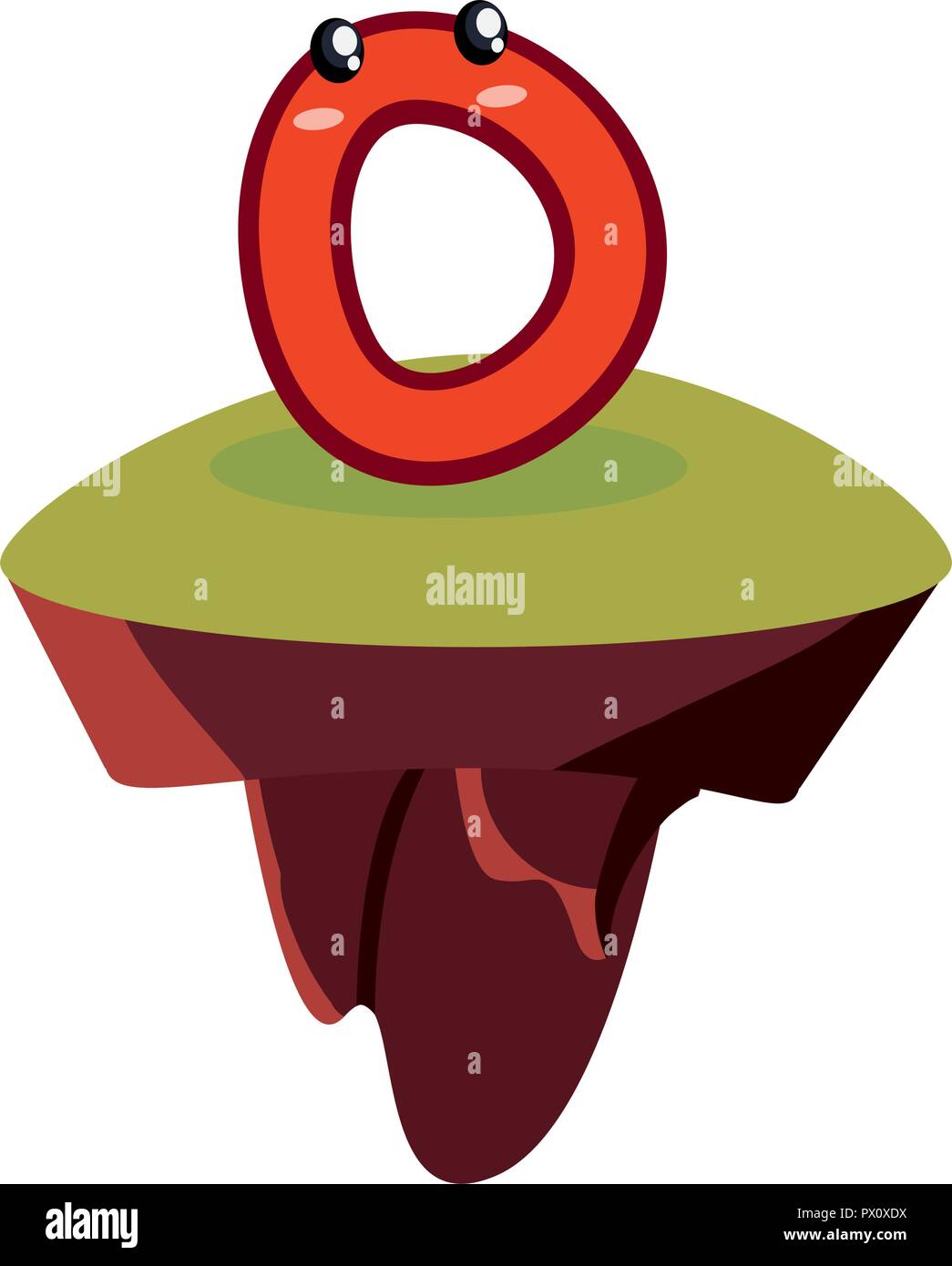 Kawaii Zahl null Charakter cartoon Vector Illustration Stock ...