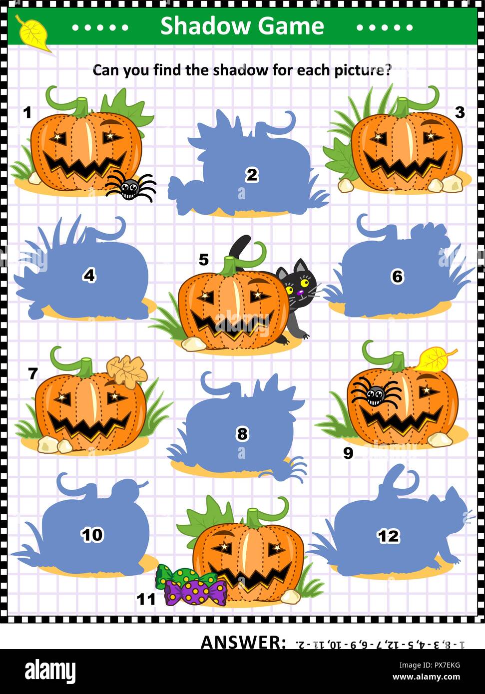 Halloween themed visuelle Puzzle oder Bild Rätsel mit Kürbissen: können ... Halloween themed visuelle Puzzle oder Bild Rätsel mit Kürbissen: können ...