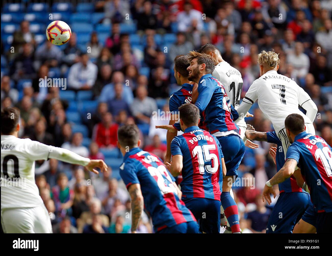 Fußballspiel zwischen Real Madrid und Levante der 2018/2019 die Spanische Liga, im Santiago ...
