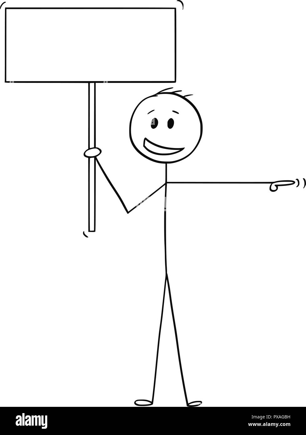 Cartoon von Mann oder Geschäftsmann mit arroganten Lächeln Holding leer ... Cartoon von Mann oder Geschäftsmann mit arroganten Lächeln Holding leer ...