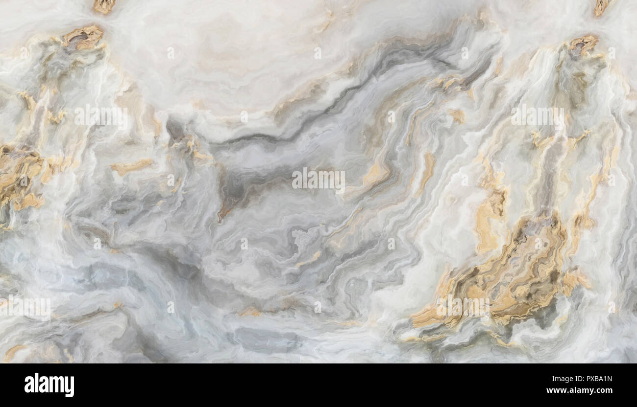 Weißer Marmor Muster mit geschweiften Grau und Gold Venen. Abstrakte ...