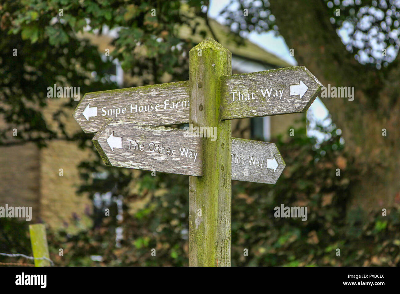 Signpost saying way way way -Fotos und -Bildmaterial in hoher Auflösung ...