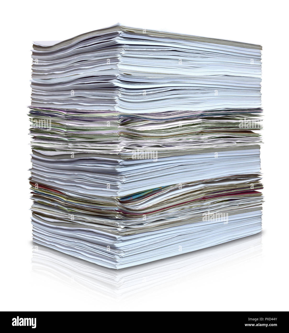 Stapel Papier Stapel Datei isolierten Buchstaben Stockfotografie - Alamy