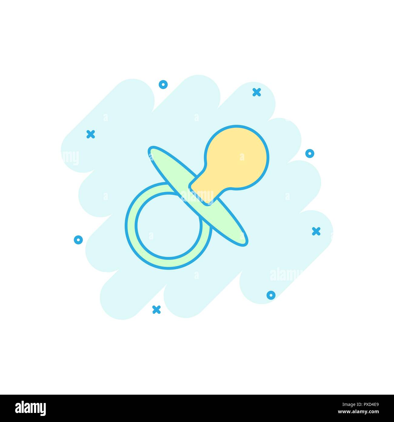 Vektor cartoon baby Schnuller Symbol im Comic-stil. Kind Spielzeug ...