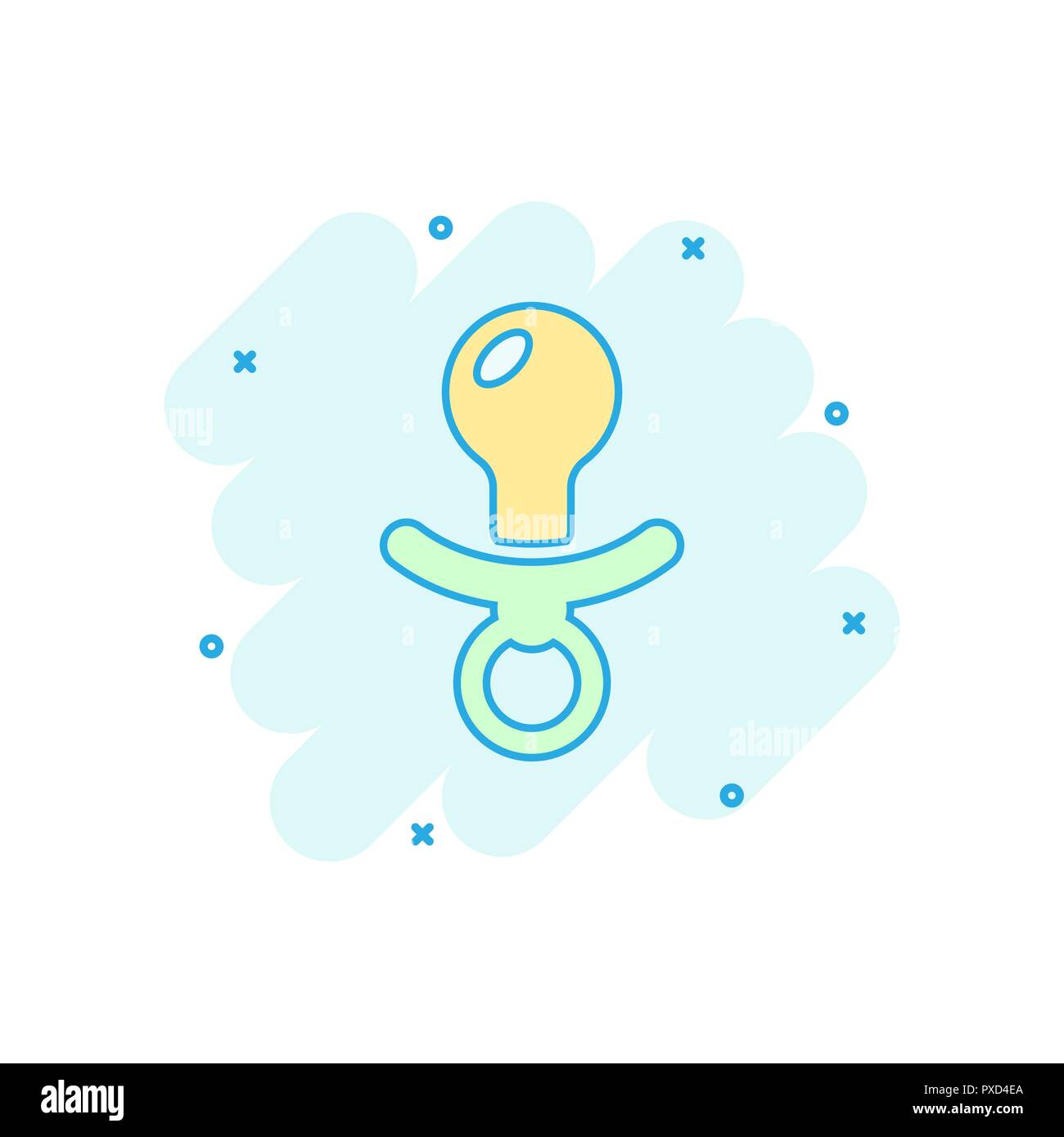 Vektor cartoon baby Schnuller Symbol im Comic-stil. Kind Spielzeug ...
