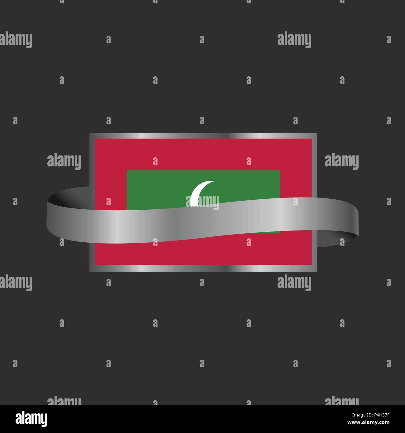 Malediven Flagge Ribbon Banner Design Stock-Vektorgrafik - Alamy