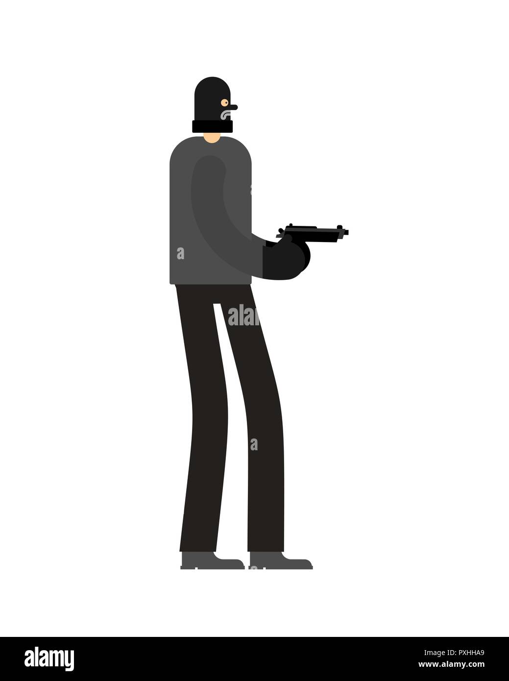 Cartoon gangster gun hat isolated Stock-Vektorgrafiken kaufen - Alamy