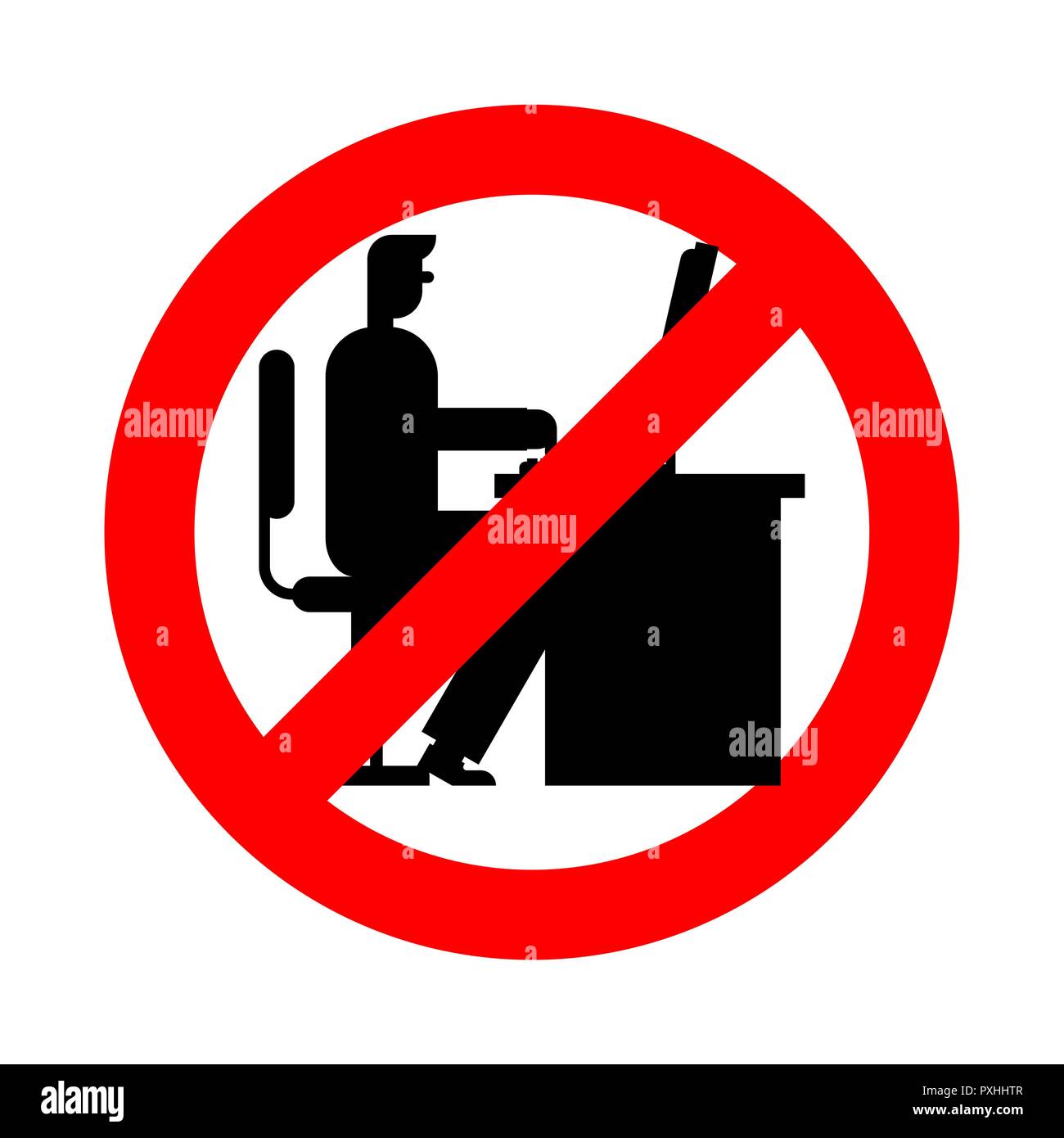 Computer prohibited sign Stock-Vektorgrafiken kaufen - Alamy
