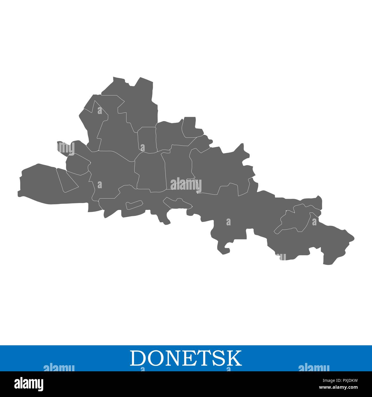 Hohe Qualität Karte von Donezk ist eine Stadt in der Ukraine, mit ...