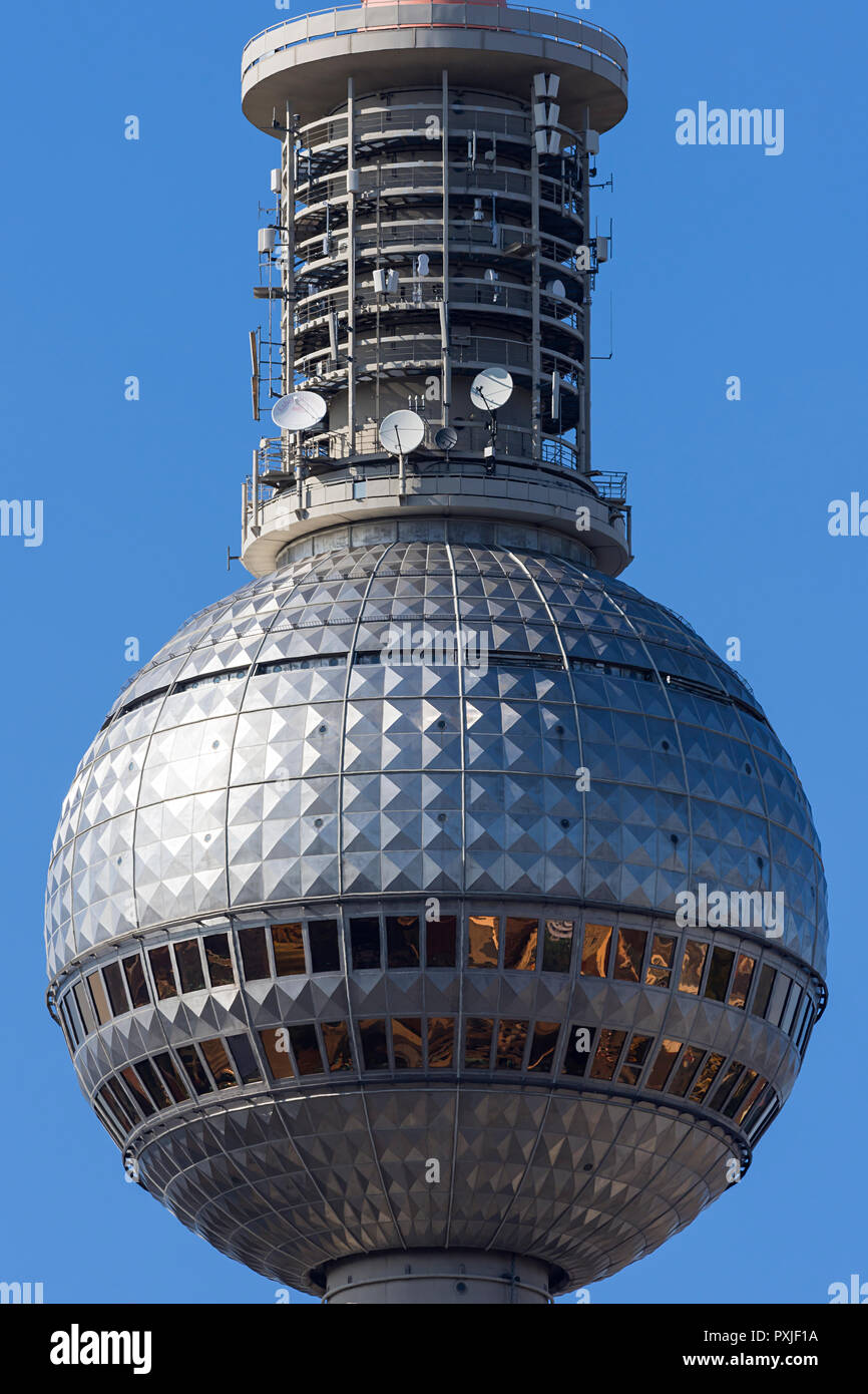 Turm Kugel des Berliner Fernsehturms, Build 1969, Berlin, Deutschland ...