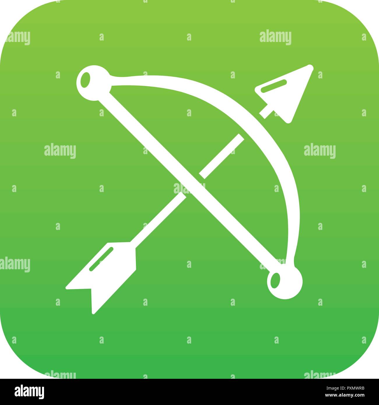 Mittelalterliche Pfeil und Bogen Symbol grün Vektor Stock-Vektorgrafik ...