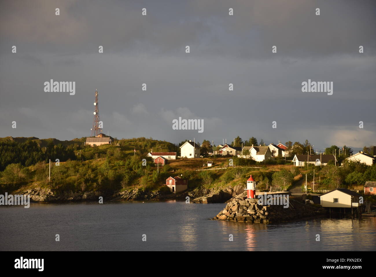 Norwegen, Lofoten, Moskenes, Hafen, Morgenrot, Nordland, Bodø ...