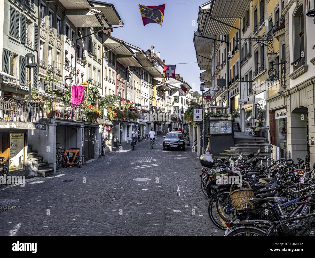 Die Altstadt von Thun, Obere Hauptgasse, Berner Oberland, Schweiz ...