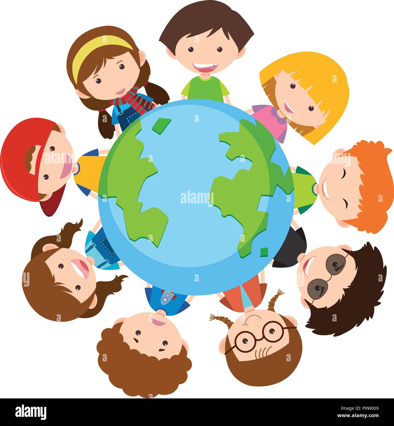 Illustration Happy World Globe Character Stockfotos und -bilder Kaufen ...