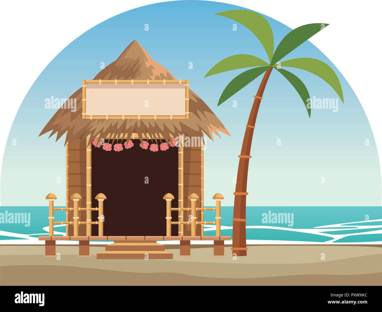 Strand Kiosk Cartoon Stock-Vektorgrafik - Alamy