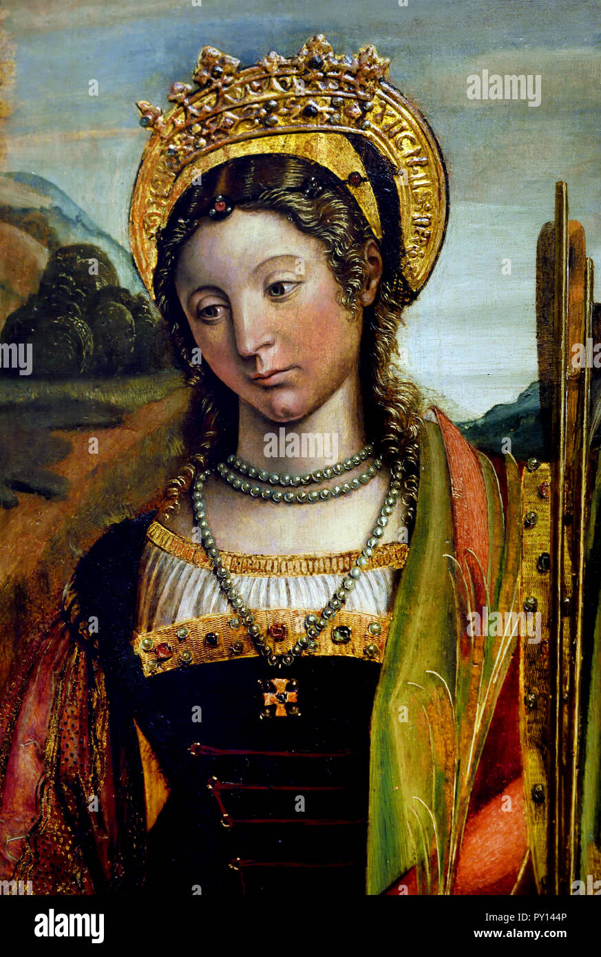 Die heilige Katharina von Alexandria 1496 von Giovanni Martino Spanzotti 15. Jahrhundert Italien ...