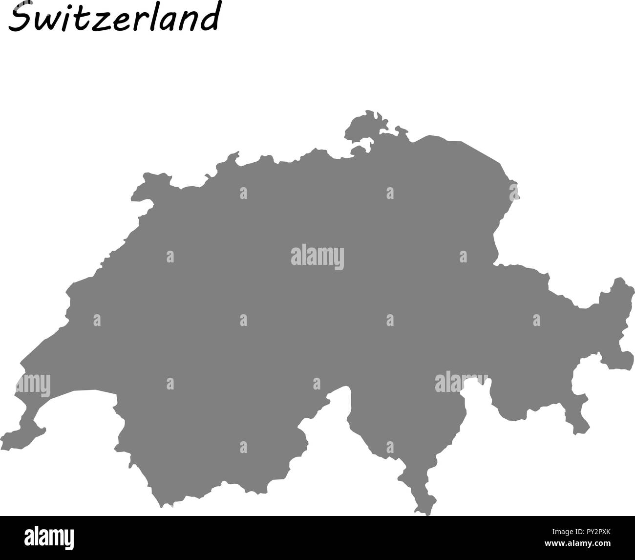 Hohe Qualität Karte der Schweiz. Vector Illustration Stock-Vektorgrafik ...