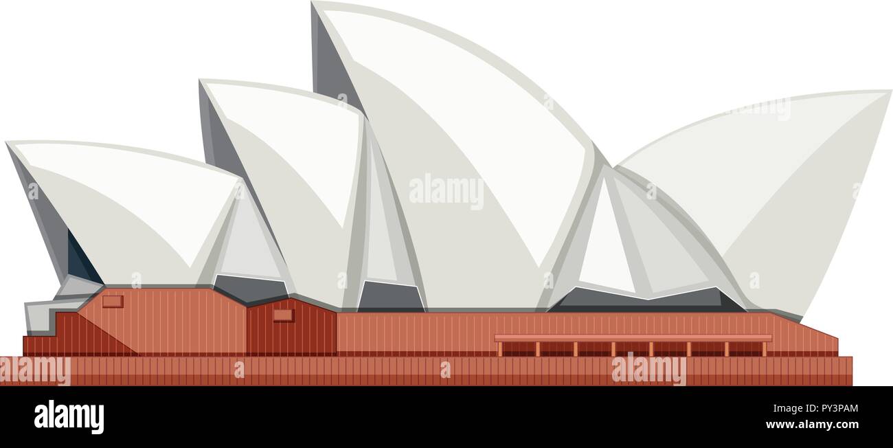 Sydney Opera House auf weißem Hintergrund Abbildung Stock-Vektorgrafik ...