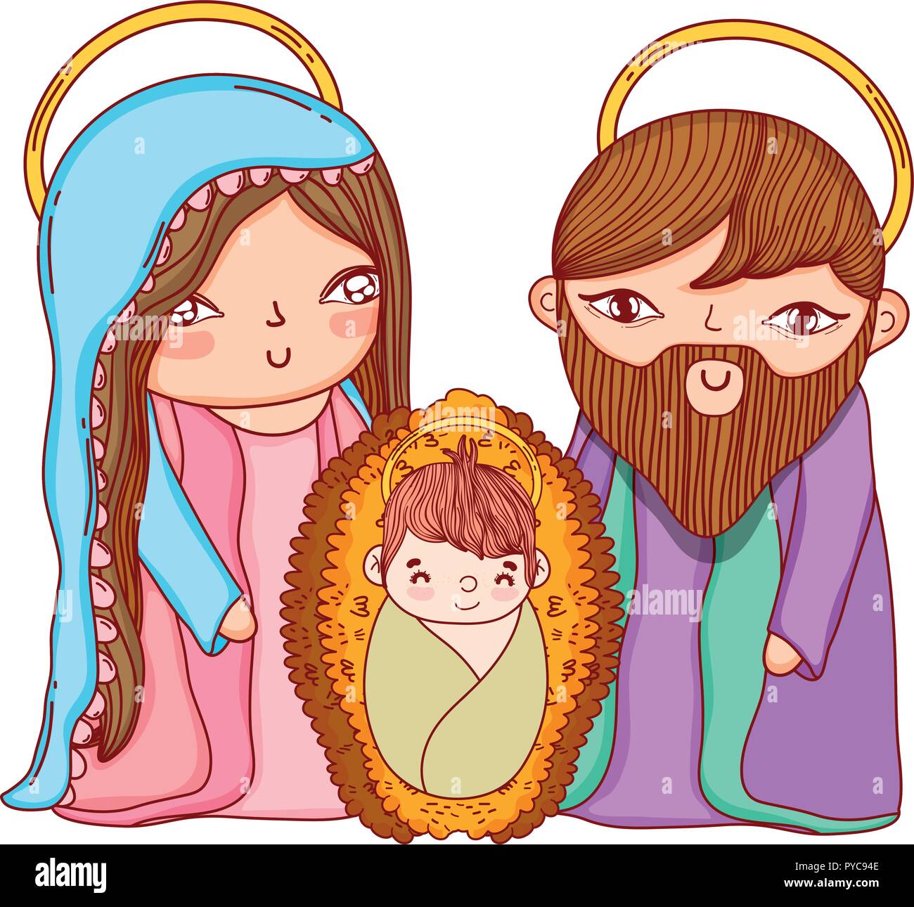 Joseph maria jesus christus cartoon Stock-Vektorgrafiken kaufen - Alamy