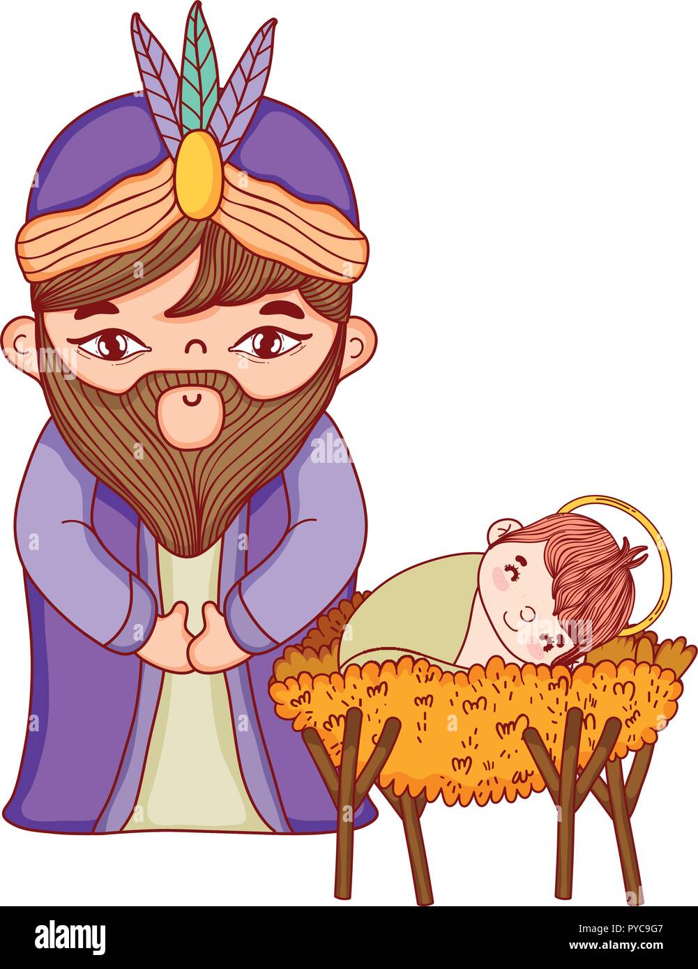 Weihnachten Krippe Cartoon Stock-Vektorgrafik - Alamy