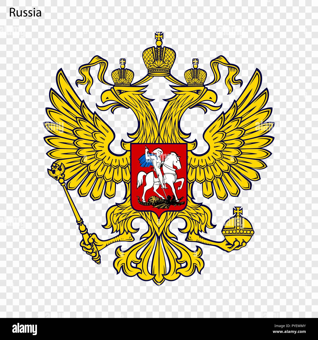 Symbol für Russland. Nationale Emblem Stock-Vektorgrafik - Alamy