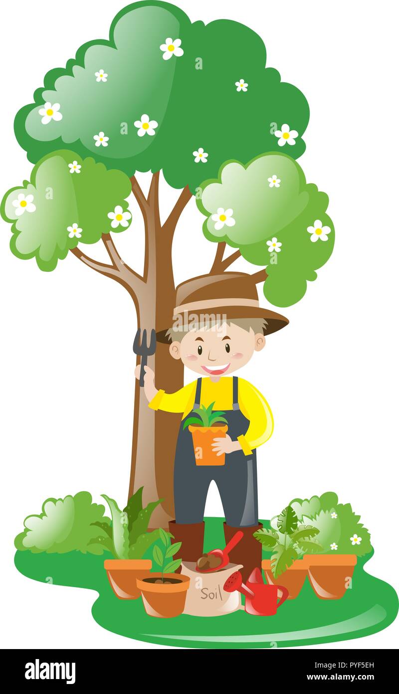 Gärtner arbeiten Stock-Vektorgrafiken kaufen - Alamy