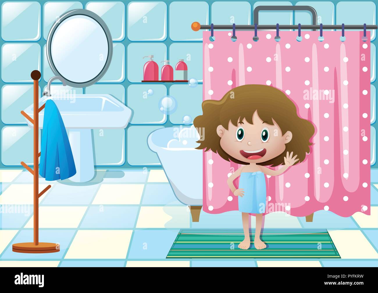 Mädchen in der dusche dusche Stock-Vektorgrafiken kaufen - Alamy