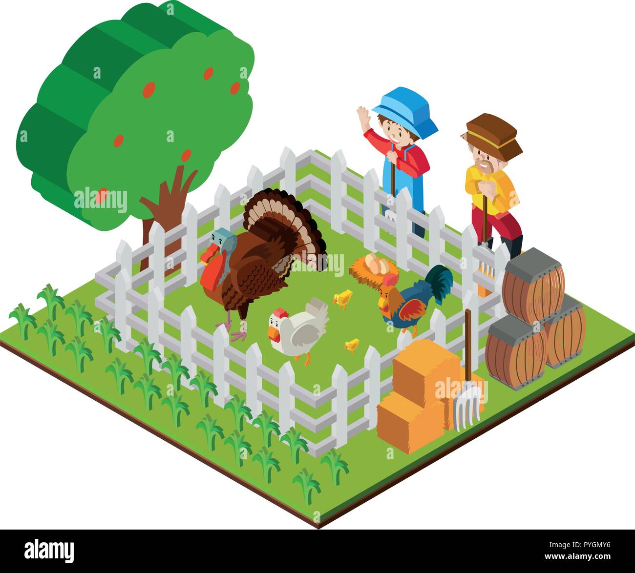 Zwei bauern Stock-Vektorgrafiken kaufen - Alamy