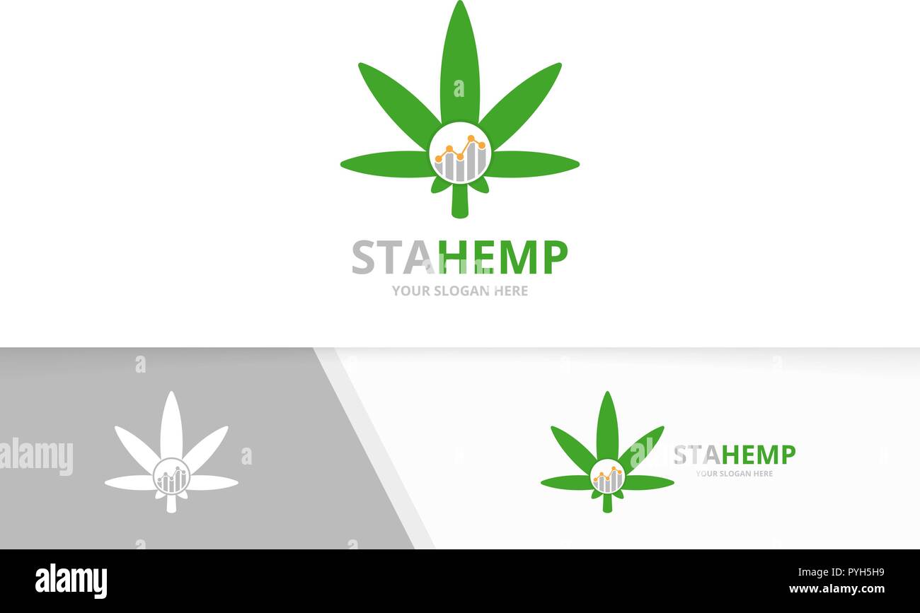 Vektor Marihuana Blatt und Grafik logo Kombination. Hanf und Diagramm ...