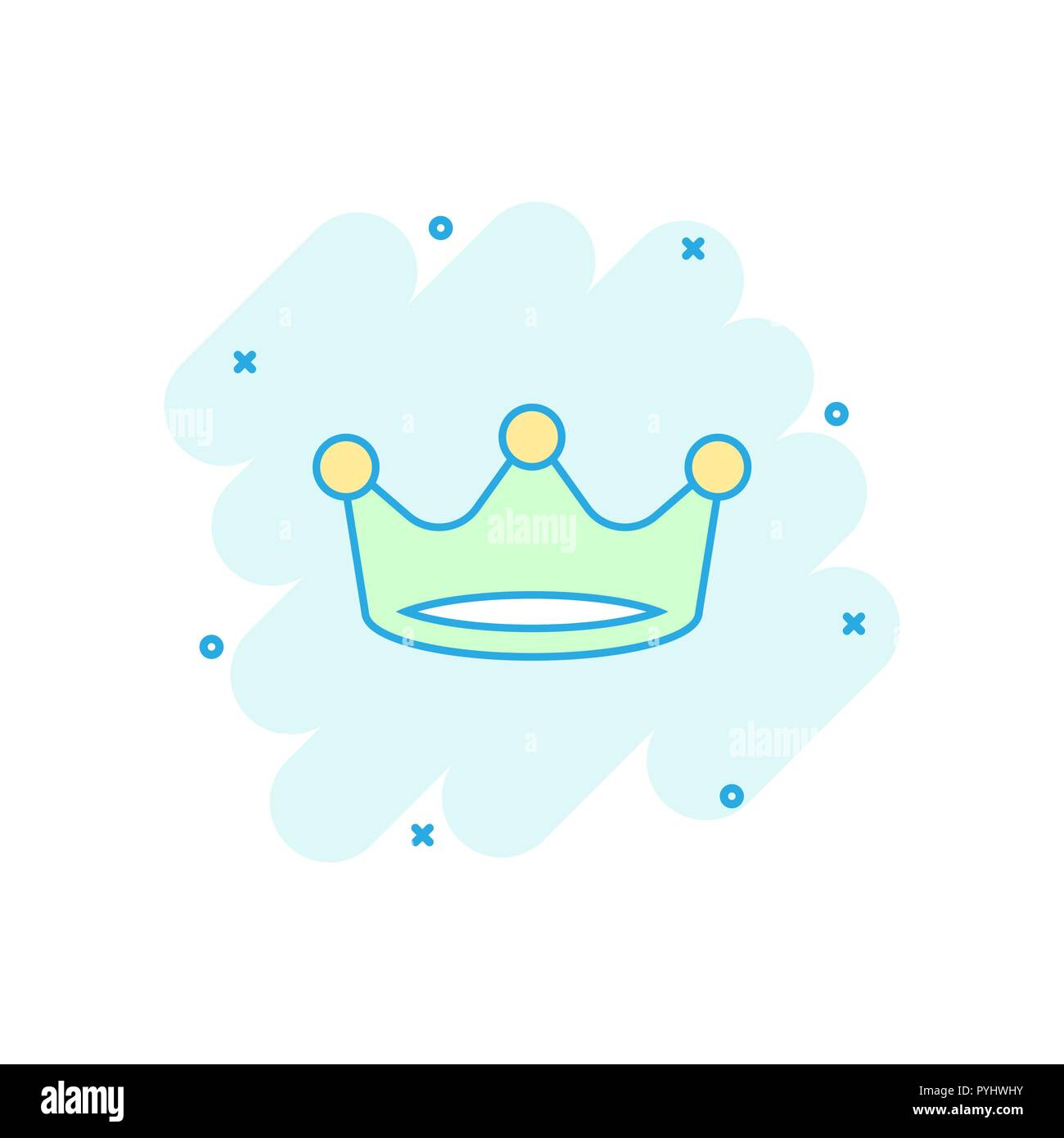Vektor cartoon Krone Diadem-Symbol im Comic-stil. Royalty Krone ...