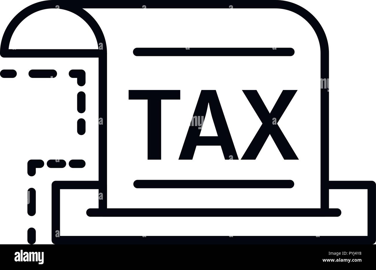Steuer Symbol Papier, outline Style Stock-Vektorgrafik - Alamy