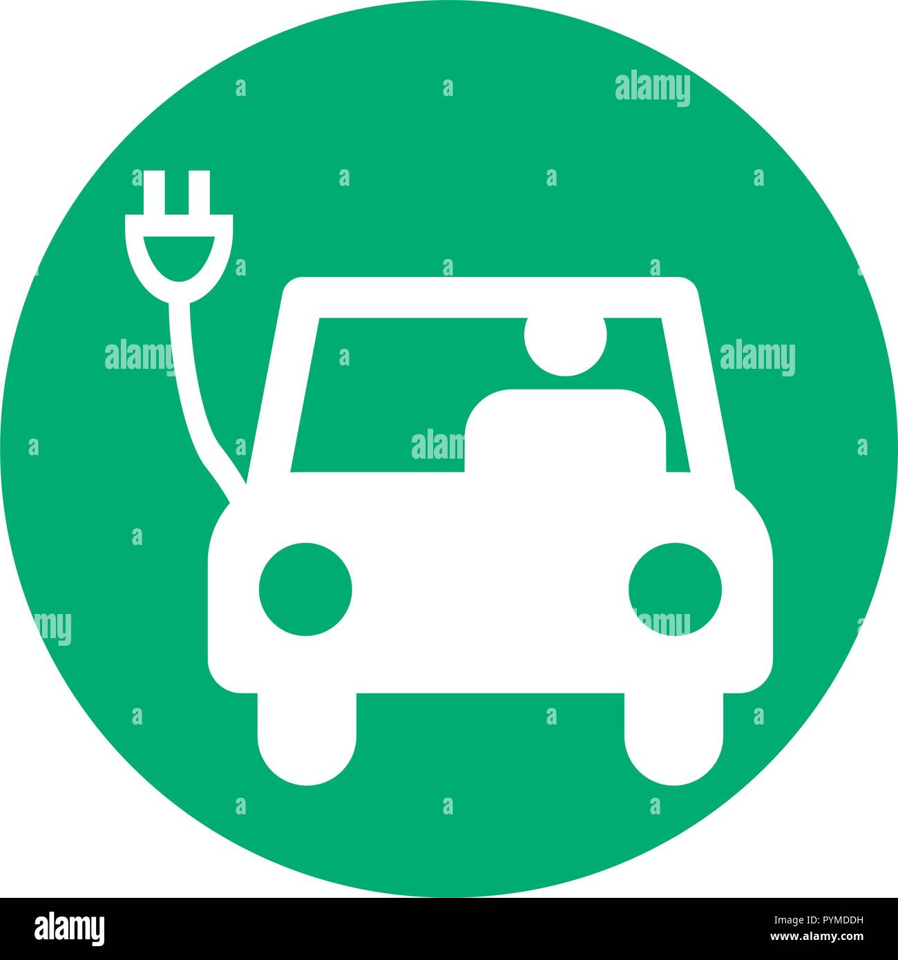 Elektroauto Piktogramm icon Vektor-illustration Runde Stock ...