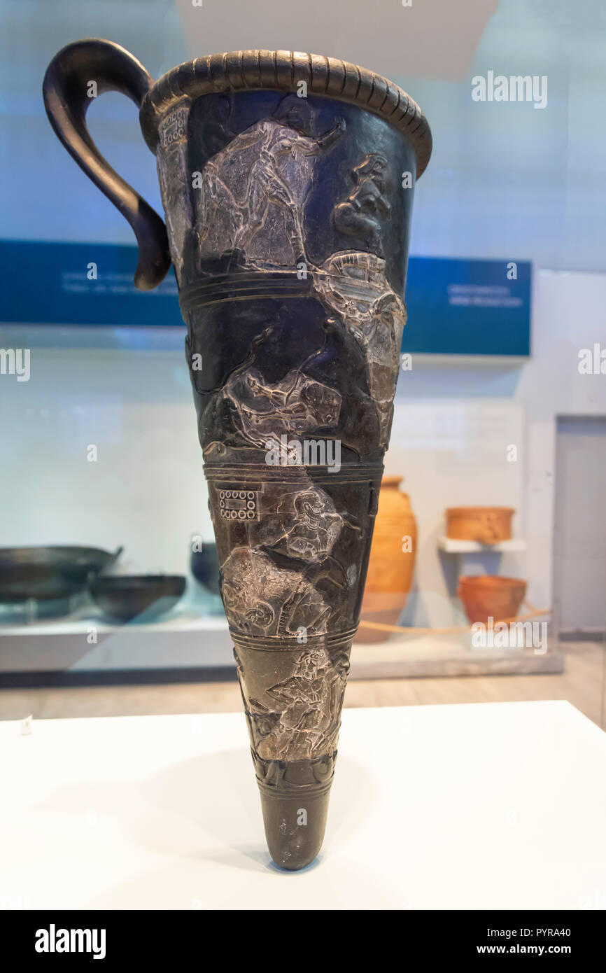 Die Boxer" rhyton aus Hagia Triada (1600-1450 v. Chr.), das ...
