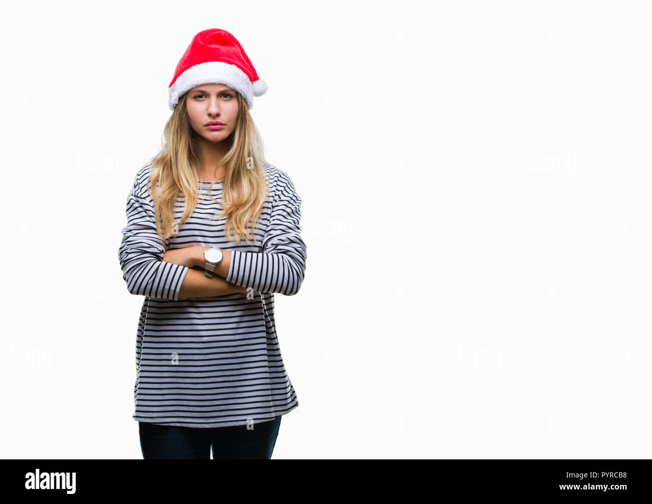 Junge hübsche blonde Frau tragen Mütze über isolierte Hintergrund ...
