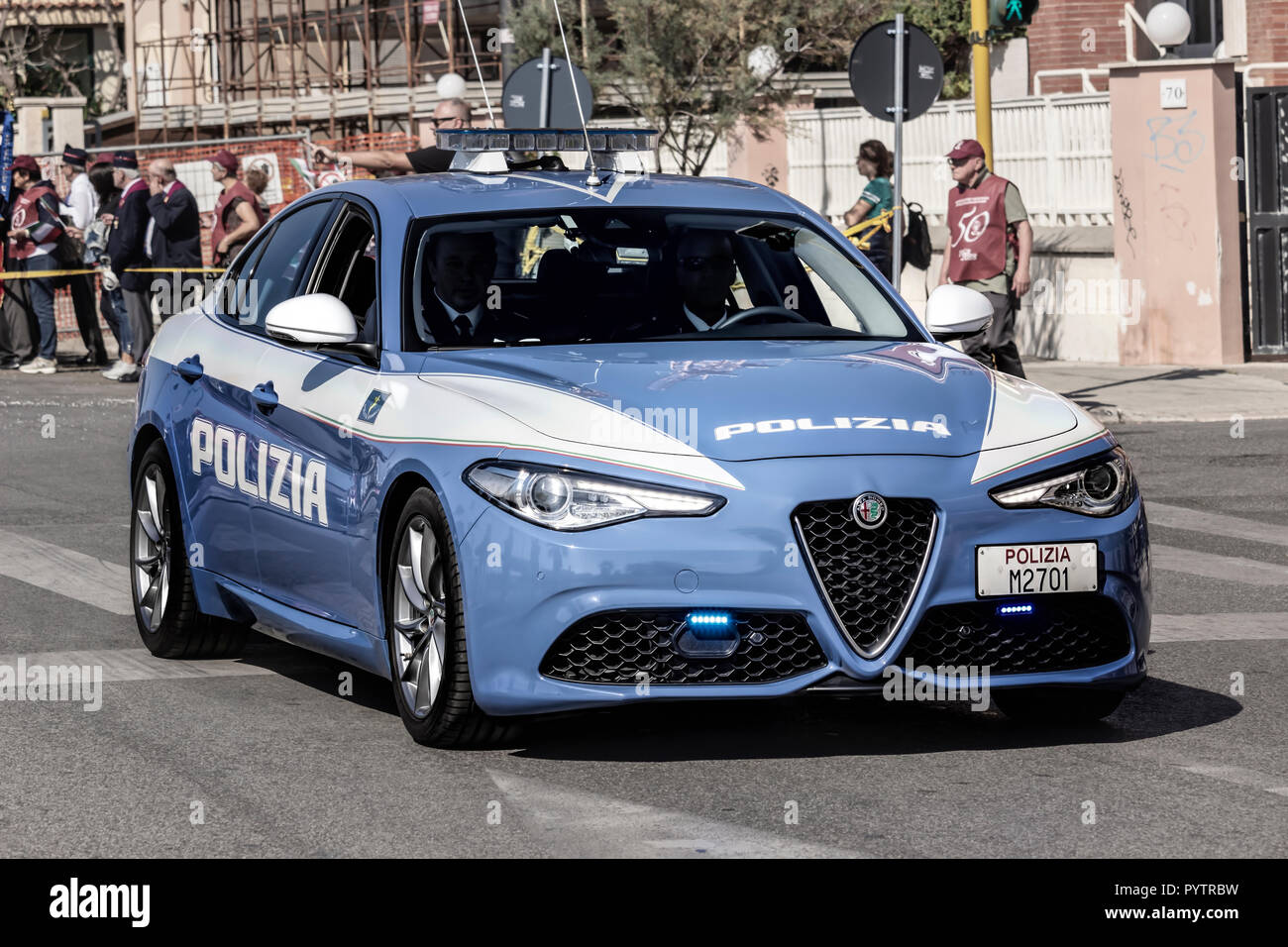 Ostia Lido, Roma. Italien 09/26/2018. Alfa Romeo Giulia Veloce Polizei ...