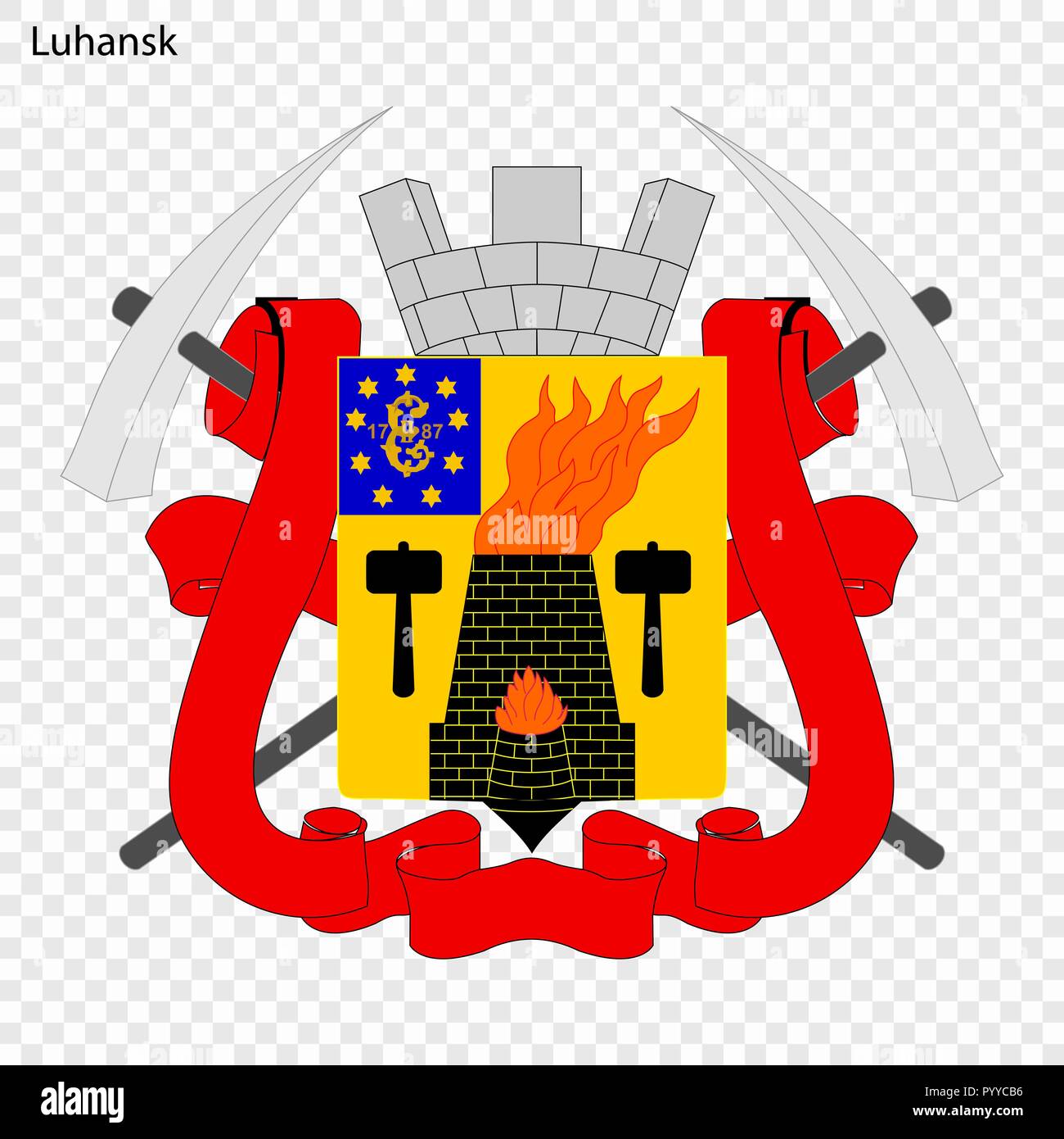 Emblem von shitomir. Stadt der Ukraine. Vector Illustration Stock ...