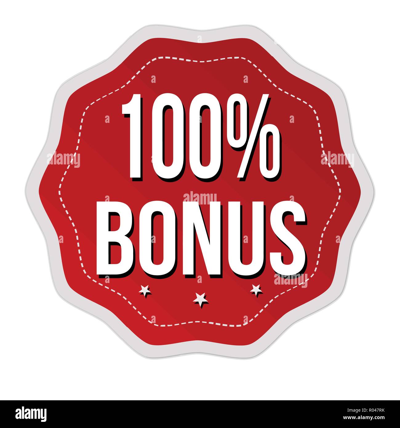 100 Prozent bonus Label oder Aufkleber auf weißem Hintergrund, Vector ...