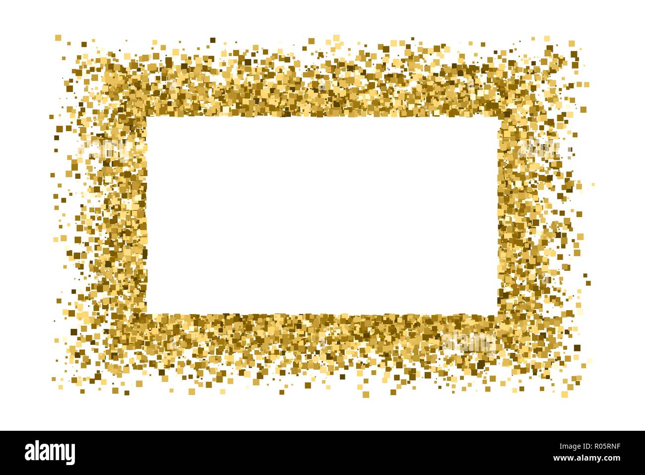 Goldene Rahmen glitzer Textur isoliert auf Weiss. Editierbare Vorlage ...